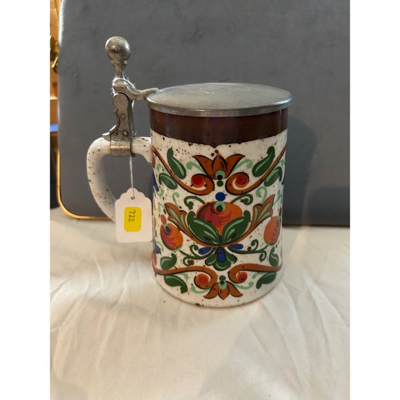 Dining | Vintage German Bmf Ceramic Stein Tankard W Pewter Lid | Poshmark